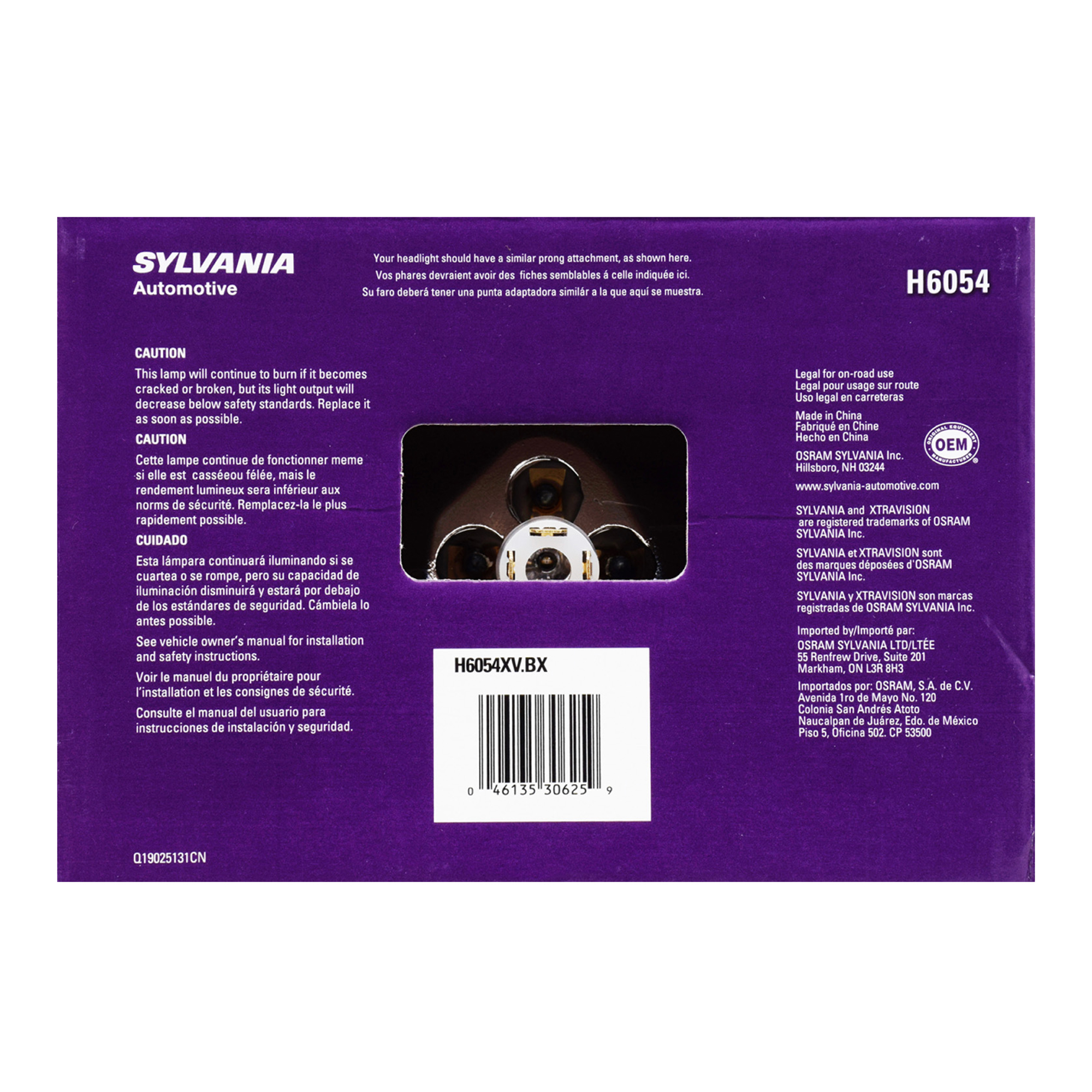 SYLVANIA H6054 XtraVision Sealed Beam Headlight, 1 Pack