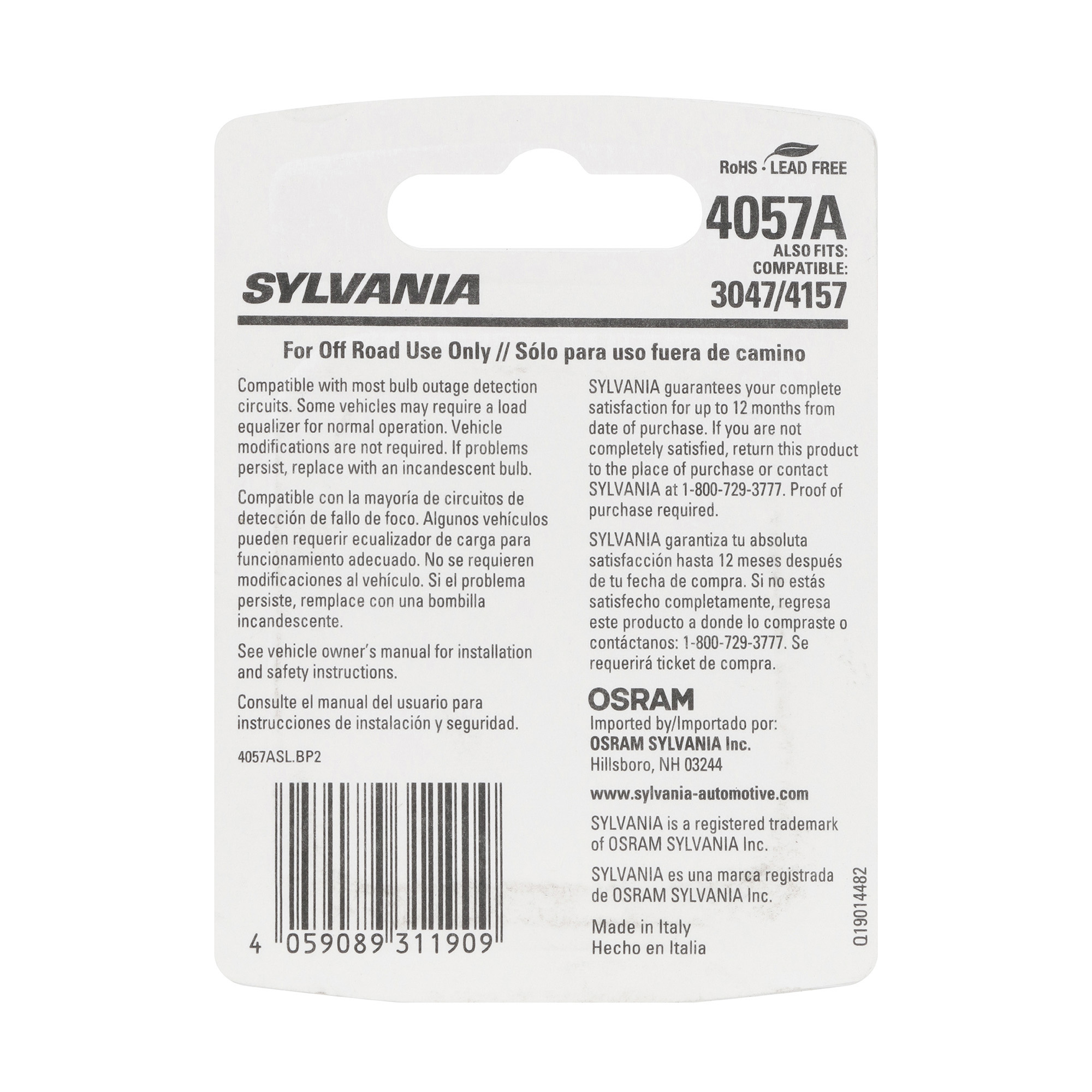 SYLVANIA 4057 AMBER LED Mini Bulb, 2 Pack