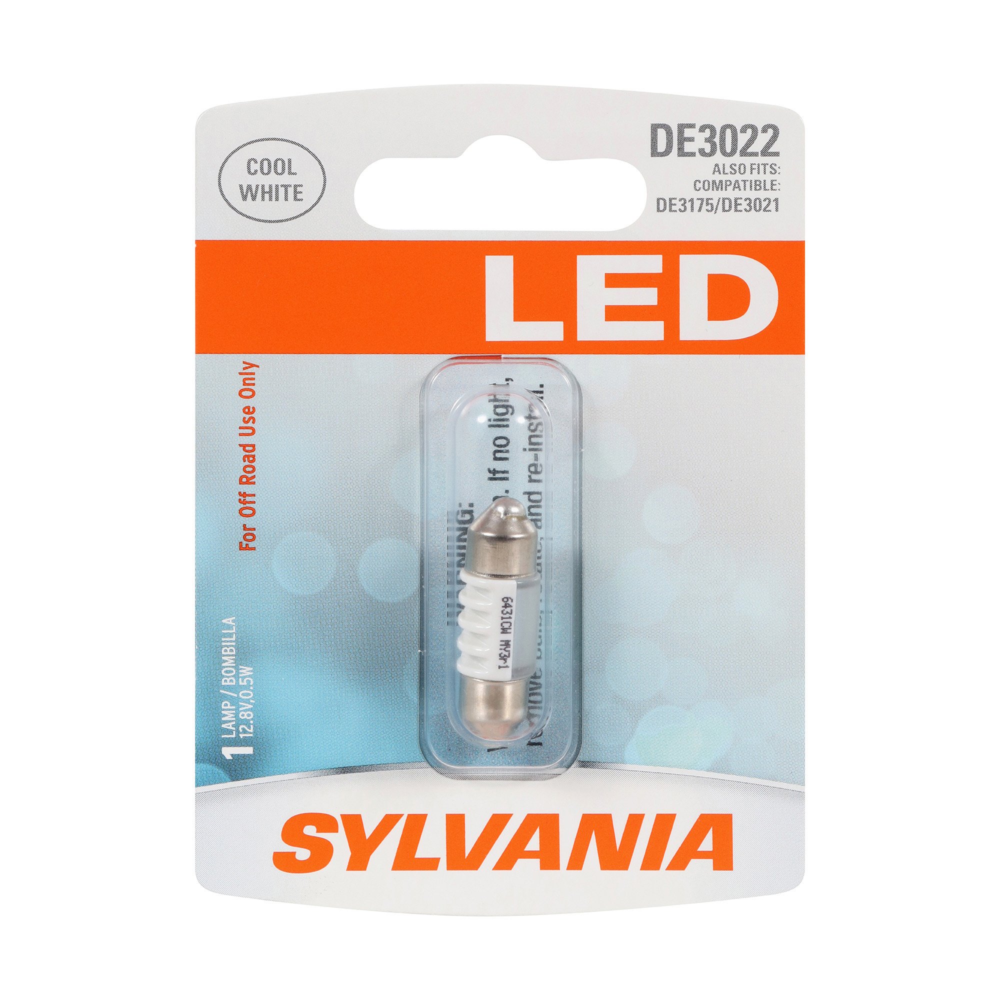 SYLVANIA DE3022 WHITE SYL LED Mini Bulb, 1 Pack