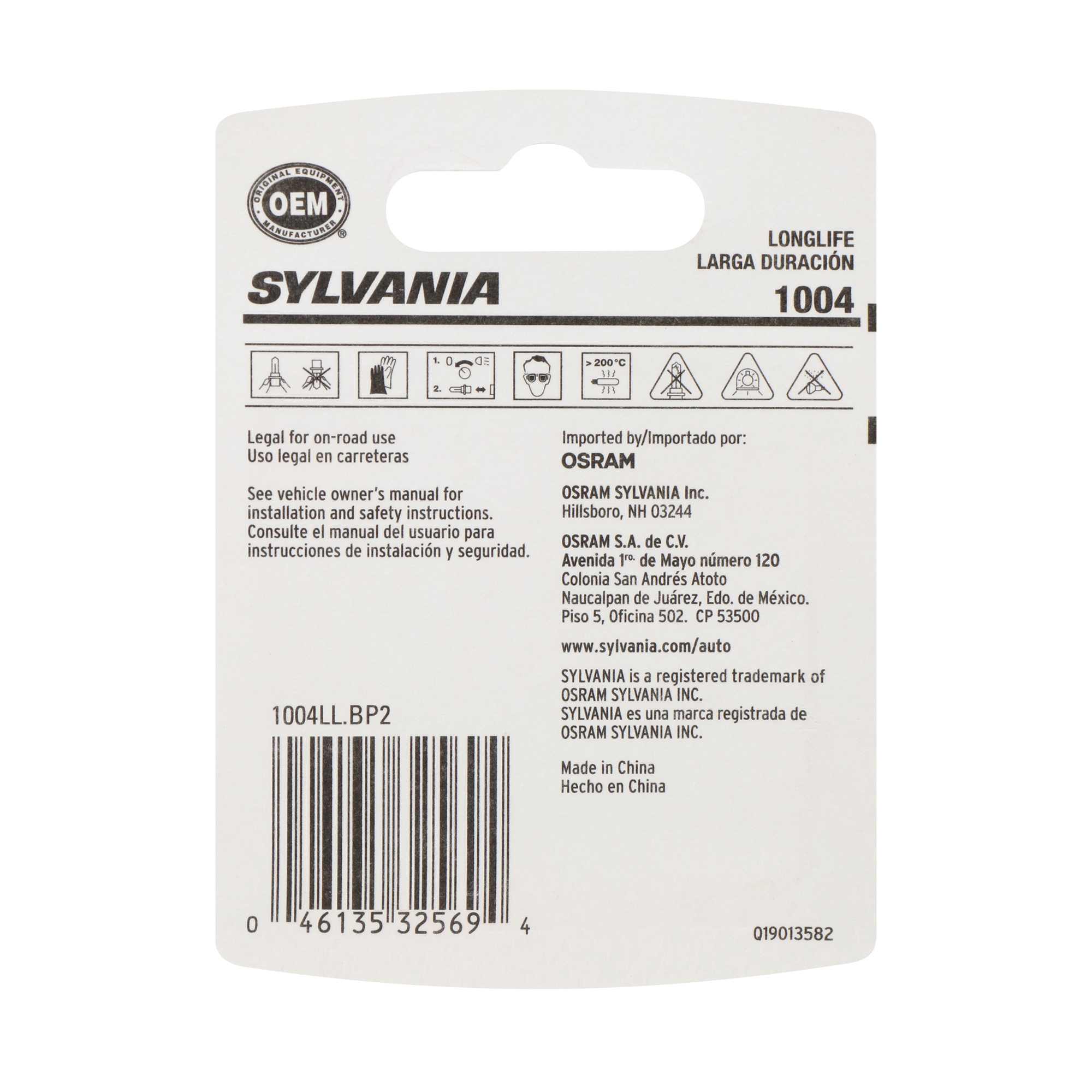 SYLVANIA 1004 Long Life Mini Bulb, 2 Pack