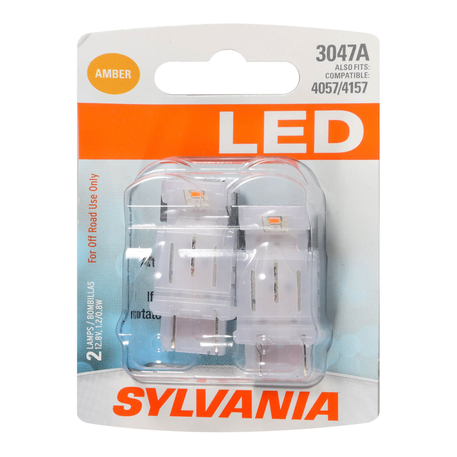 SYLVANIA 3047 AMBER LED Mini Bulb, 2 Pack