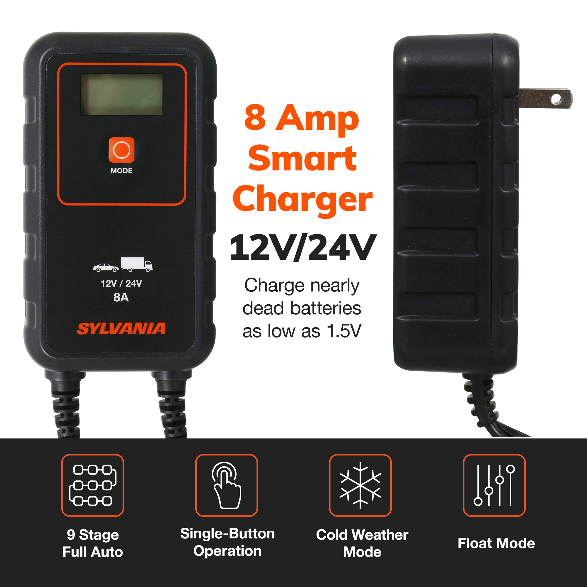 SYLVANIA Smart Charger - 8 Amp