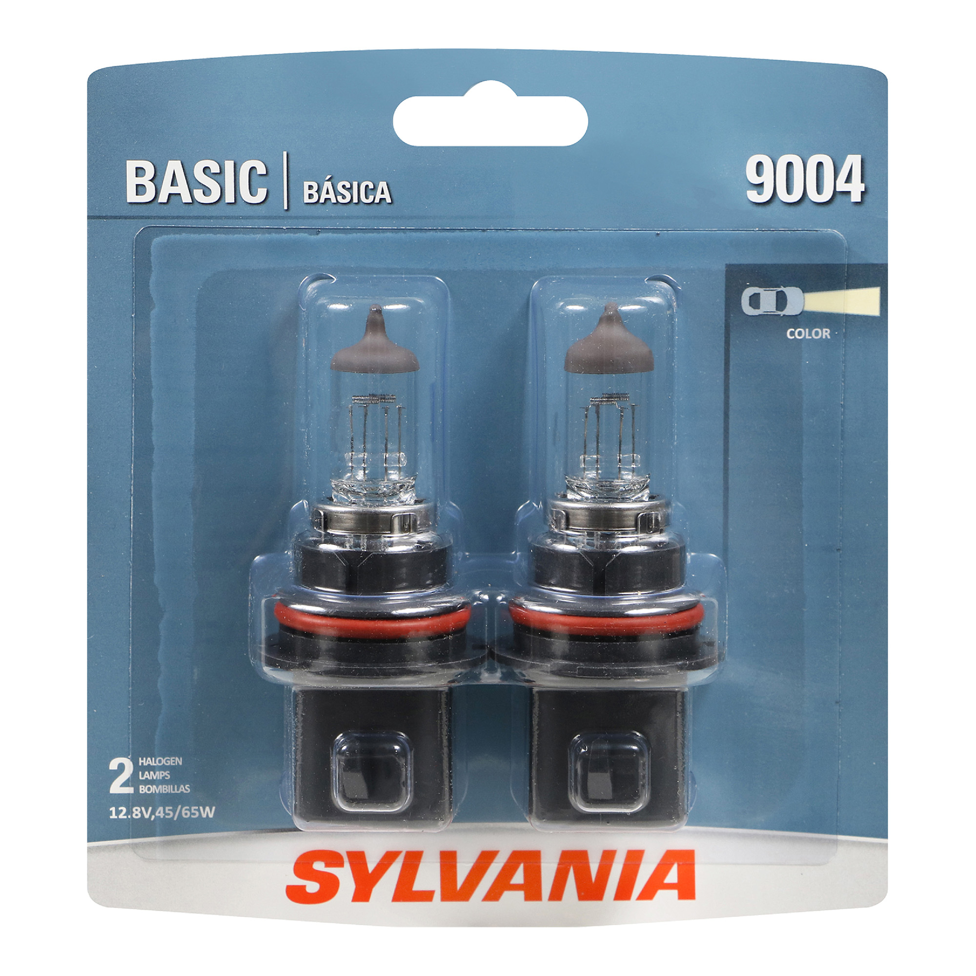 SYLVANIA 9004 Basic Halogen Headlight Bulb, 2 Pack