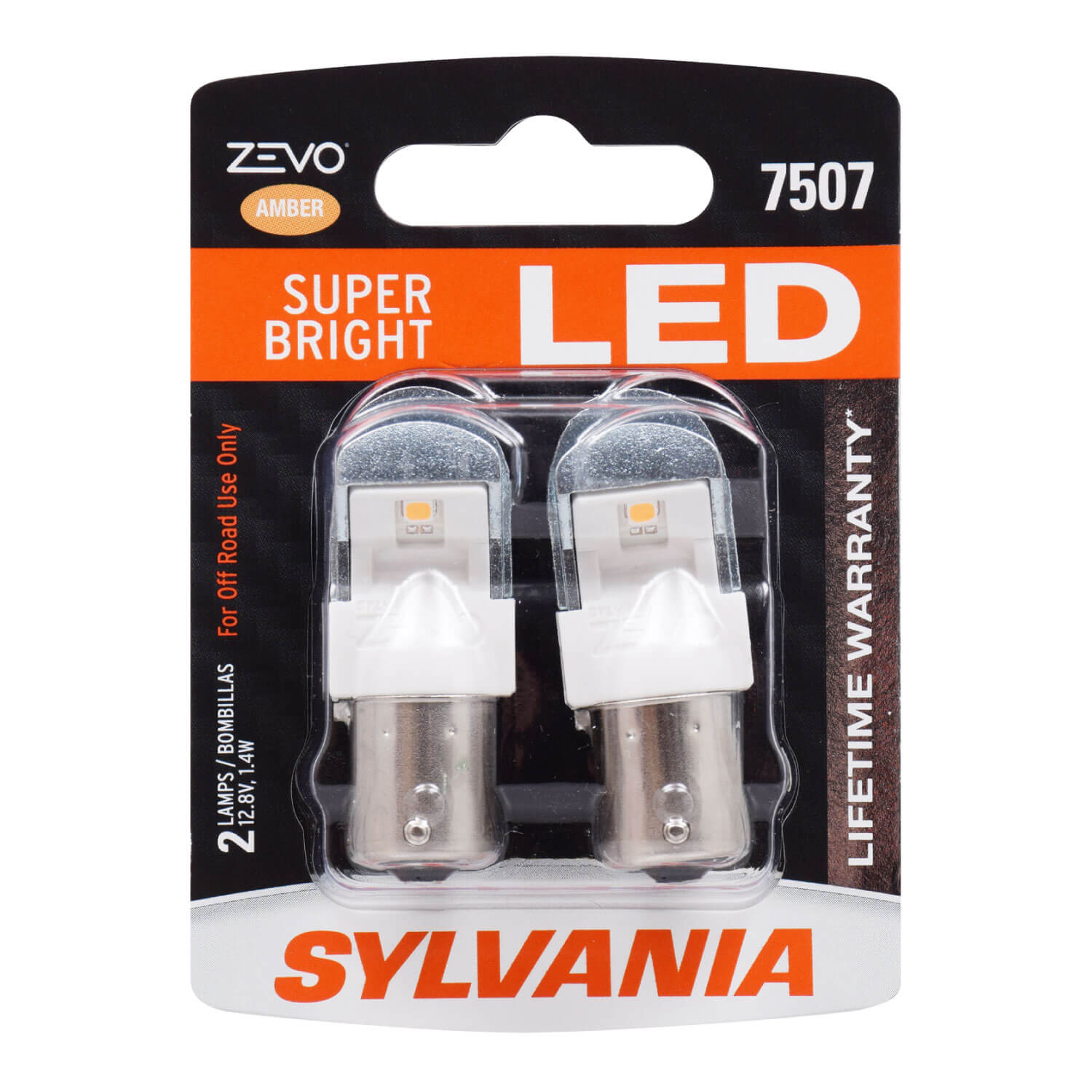 SYLVANIA 7507A AMBER ZEVO LED Mini Bulb, 2 Pack