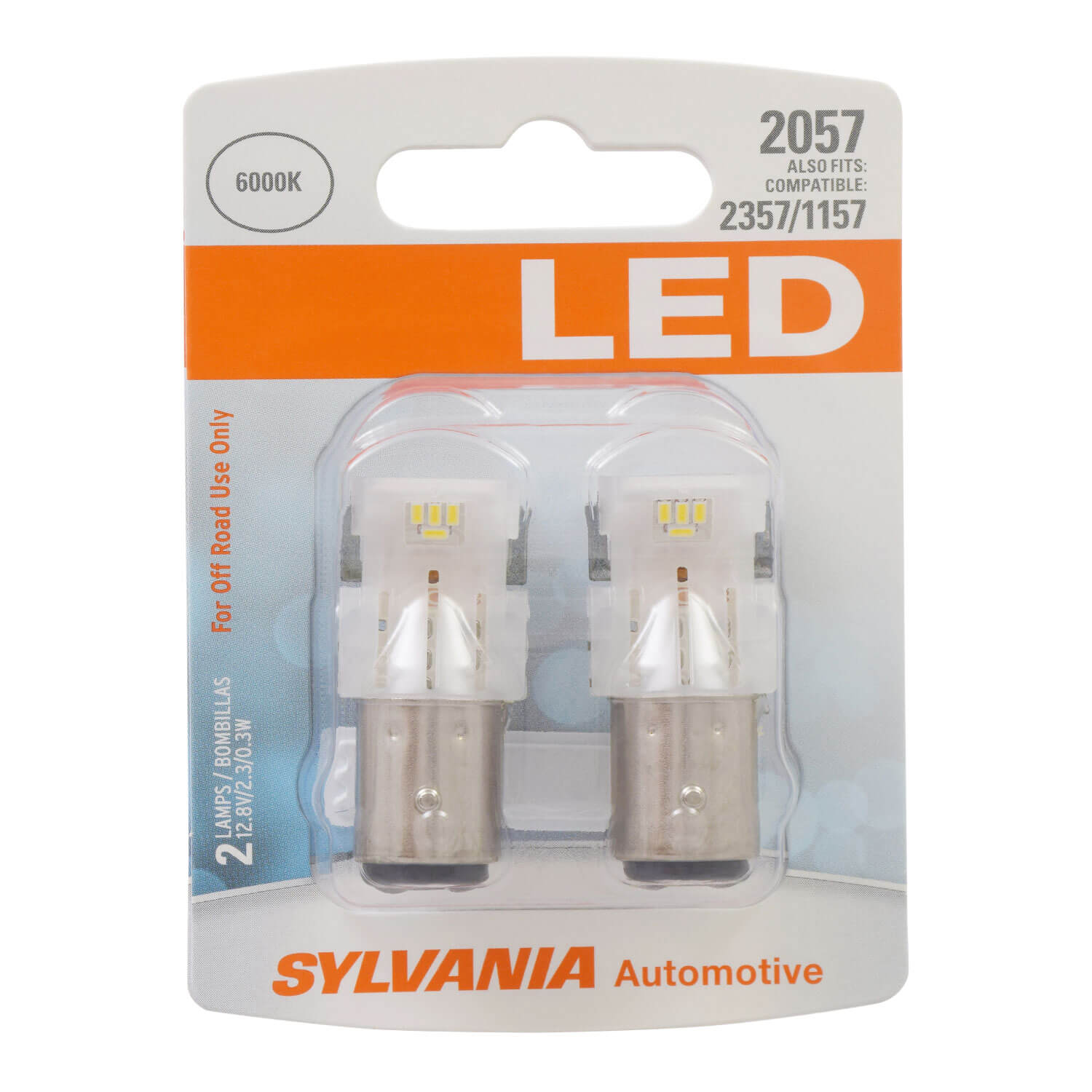SYLVANIA 2057 WHITE SYL LED Mini Bulb, 2 Pack