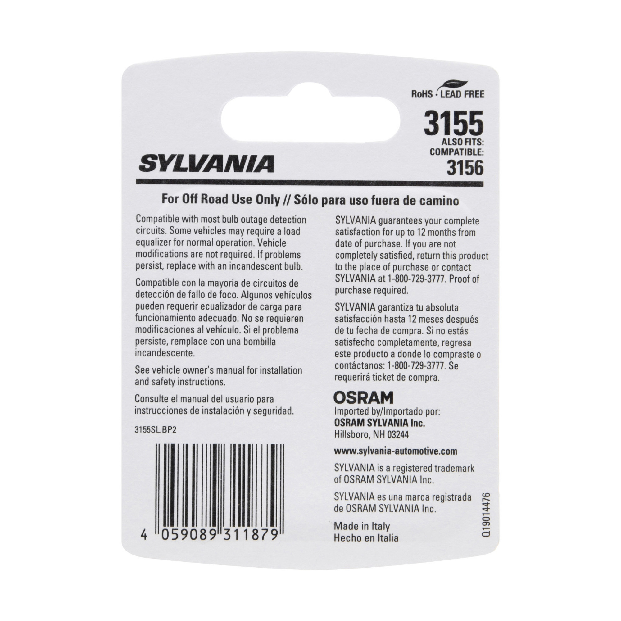 SYLVANIA 3155 WHITE SYL LED Mini Bulb, 2 Pack