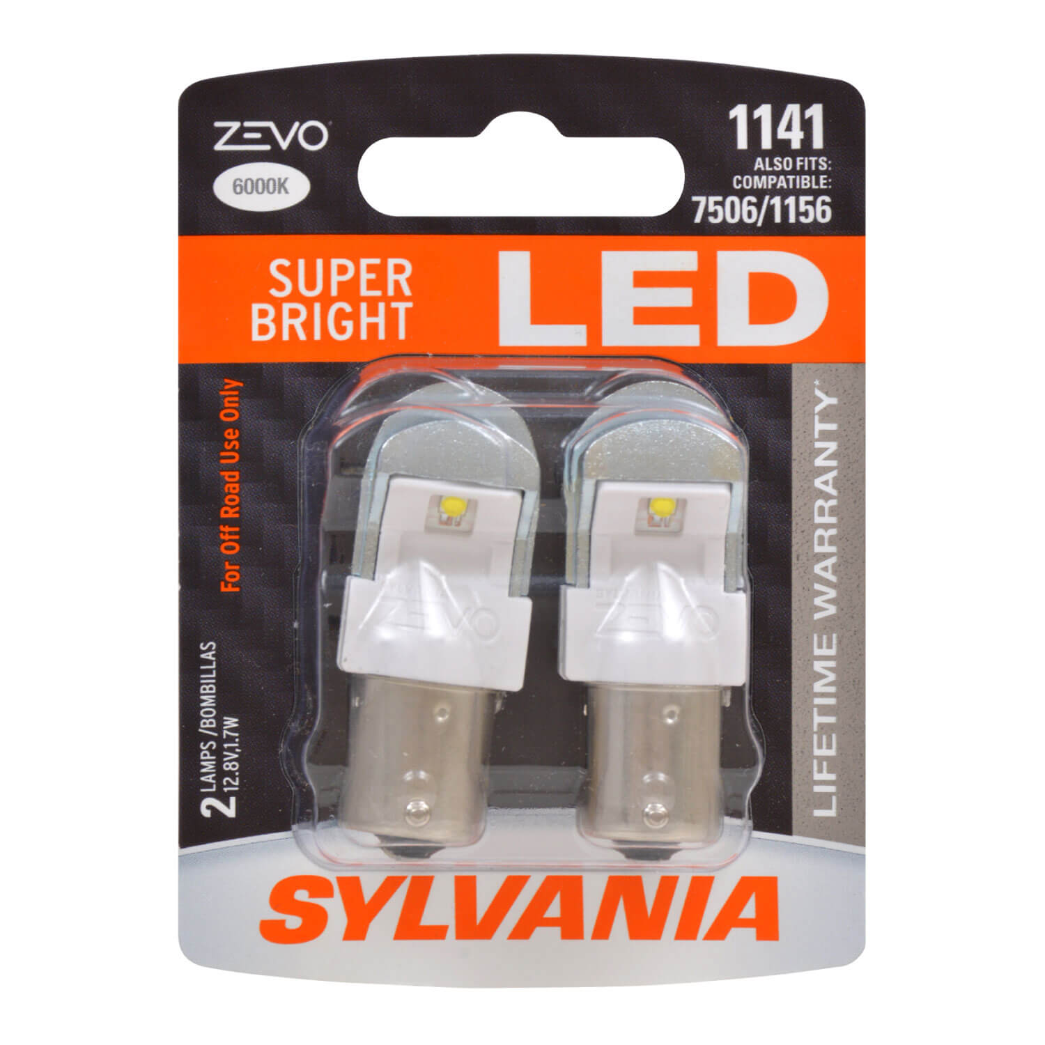 SYLVANIA 1141 WHITE ZEVO LED Mini , 2 Pack