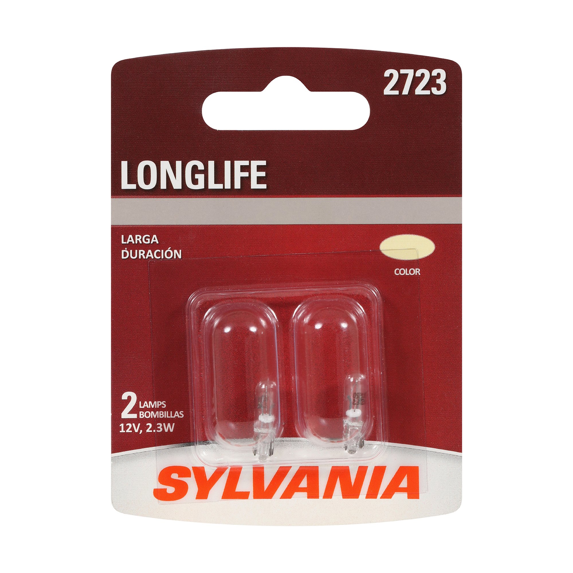 SYLVANIA 2723 Long Life Mini Bulb, 2 Pack