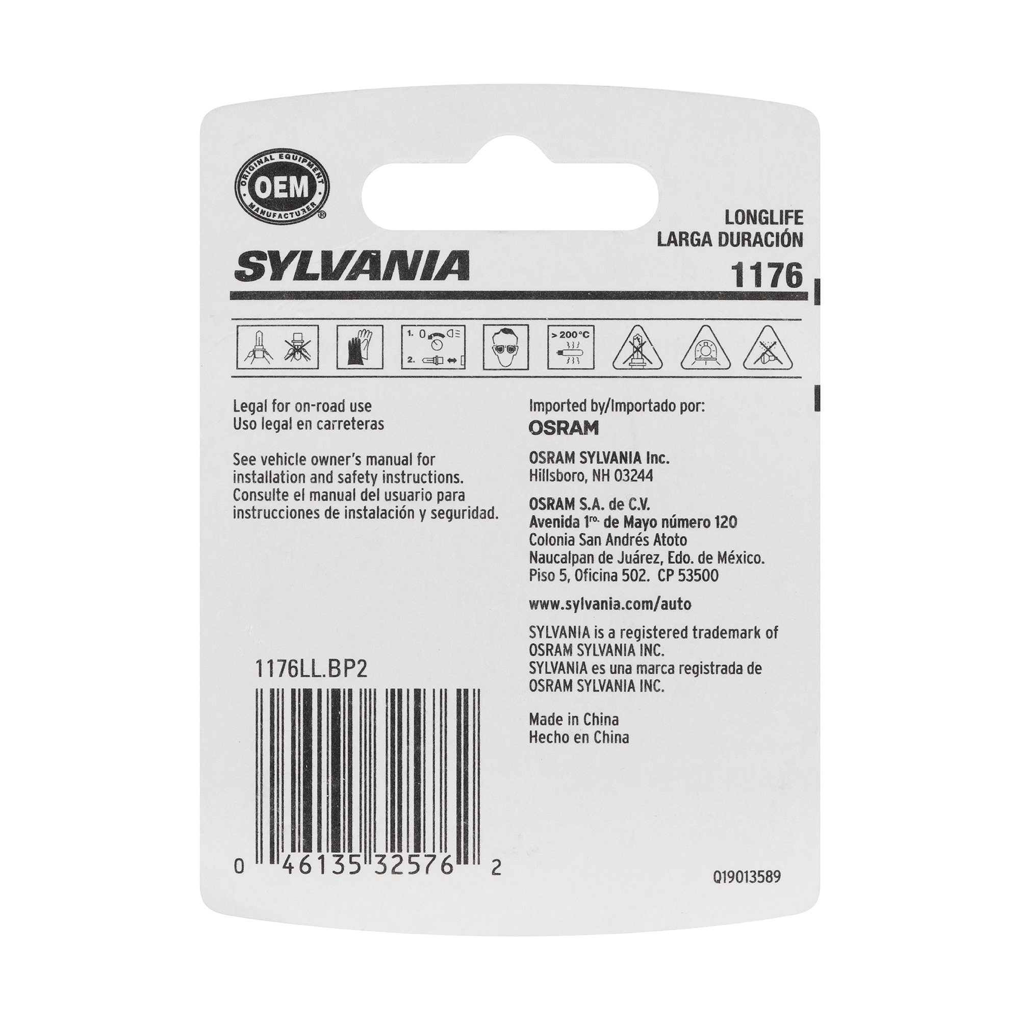 SYLVANIA 1176 Long Life Mini Bulb, 2 Pack